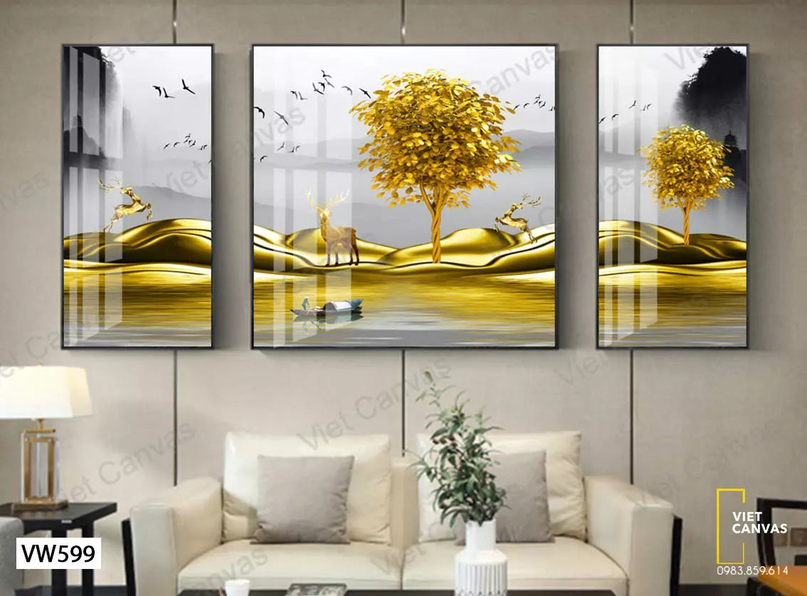 Tranh Màu Gold - Sang Trọng và Quý Phái - Viet Canvas