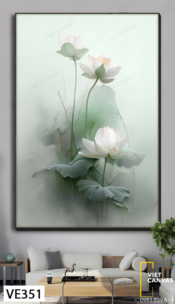 Tranh Hoa Sen - VE351 - Viet Canvas