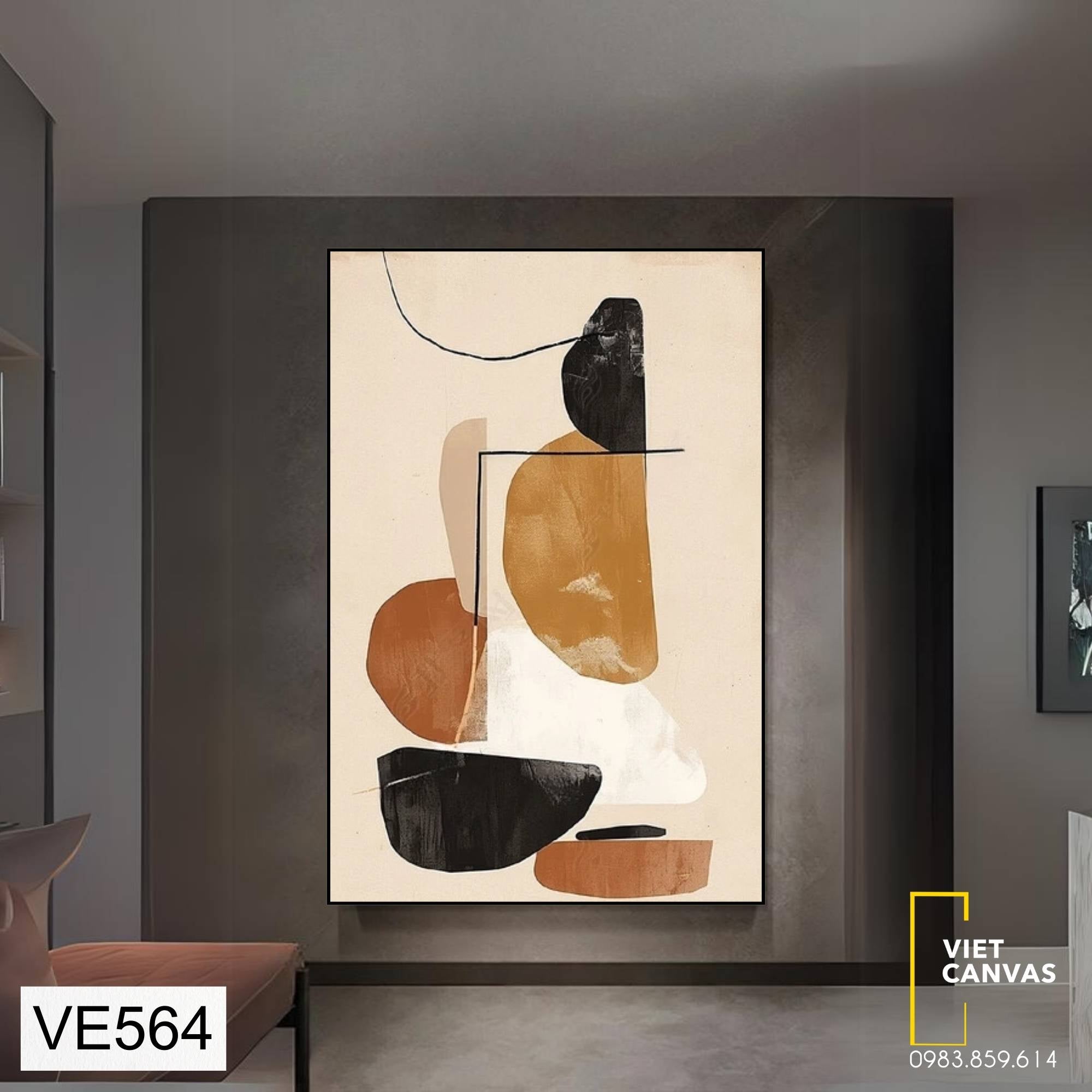 Tranh Trừu Tượng Tông Be - VE564 - Viet Canvas