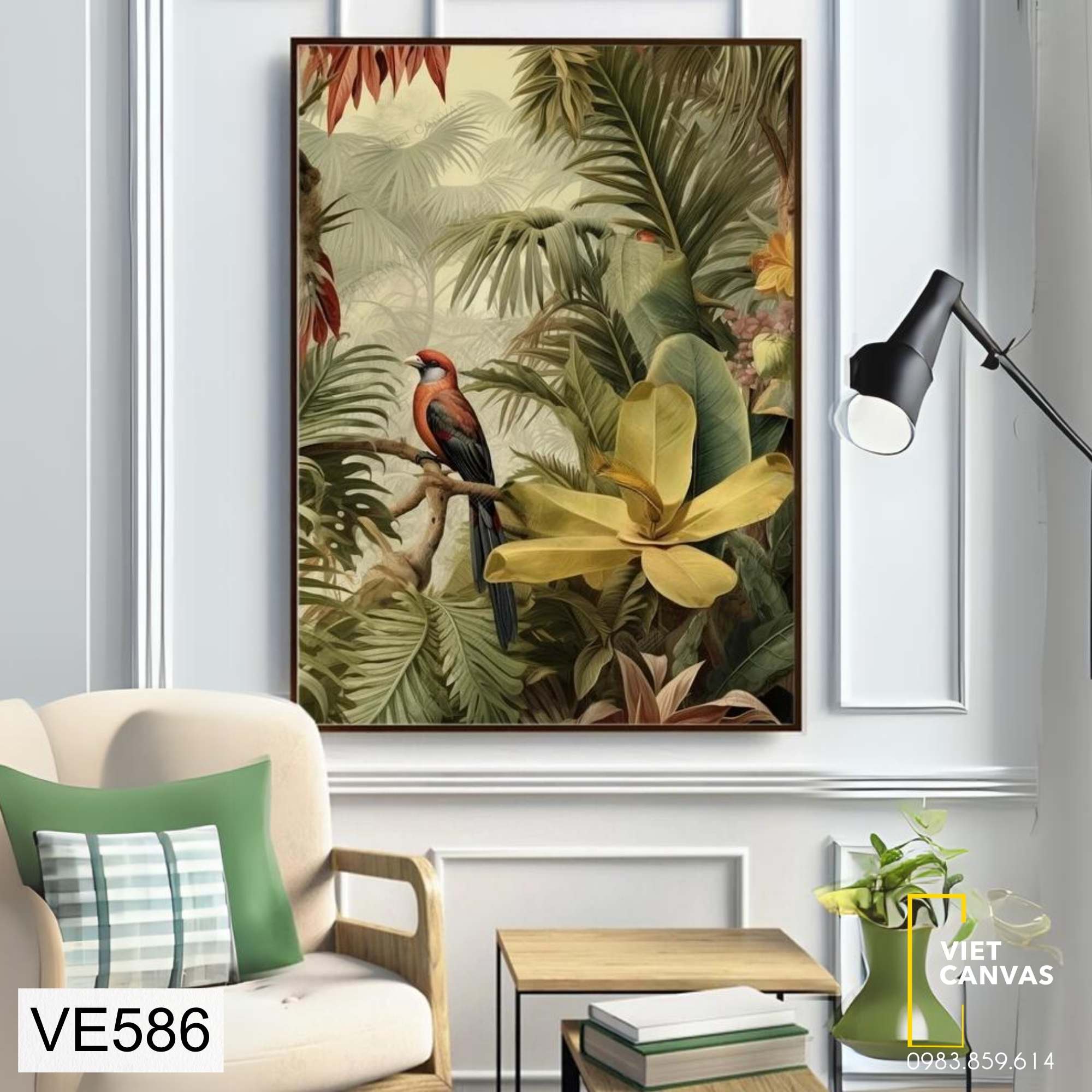 Tranh Chim Đứng Giữa Rừng - VE586 - Viet Canvas