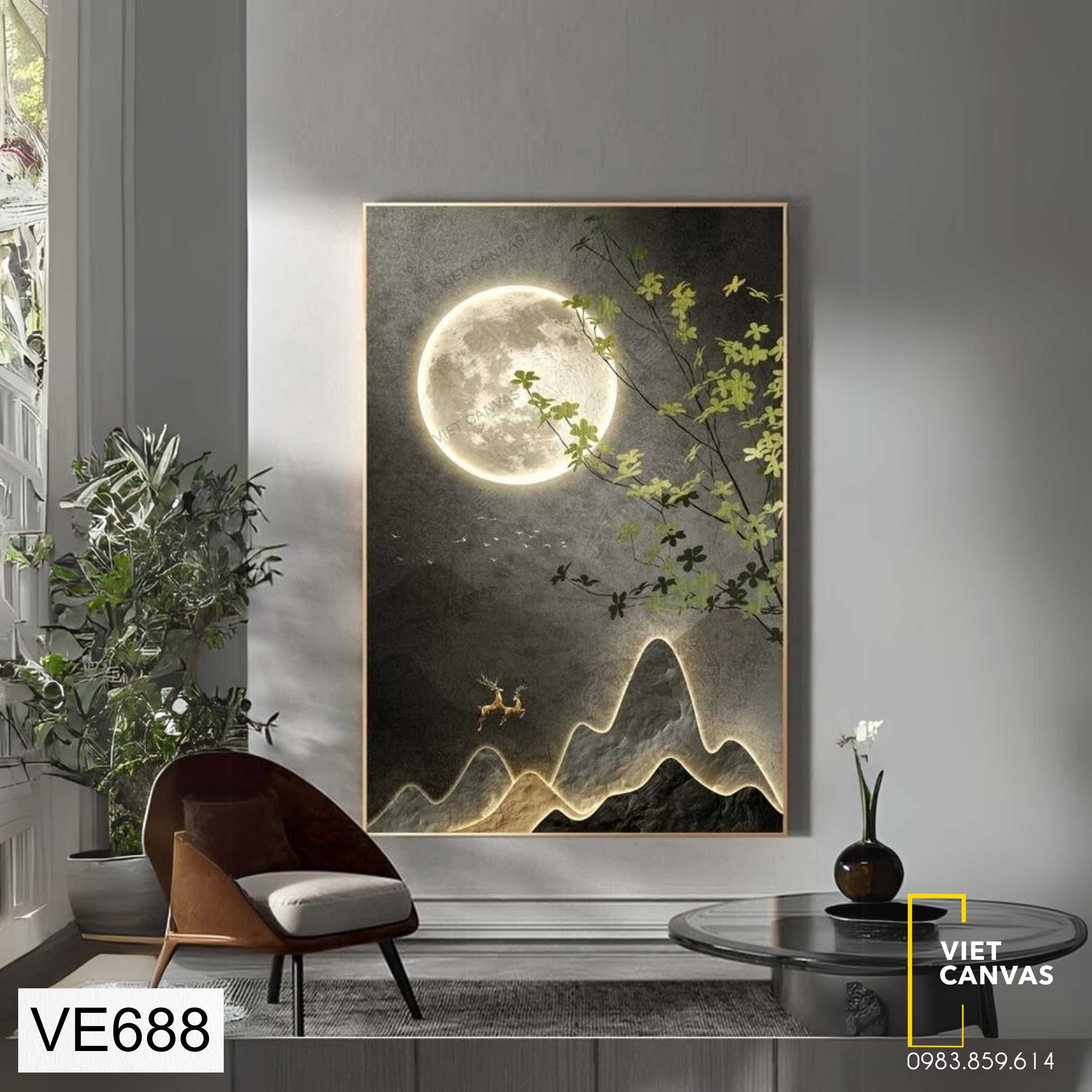 Tranh Phong Cảnh Đêm Trăng - VE688 - Viet Canvas