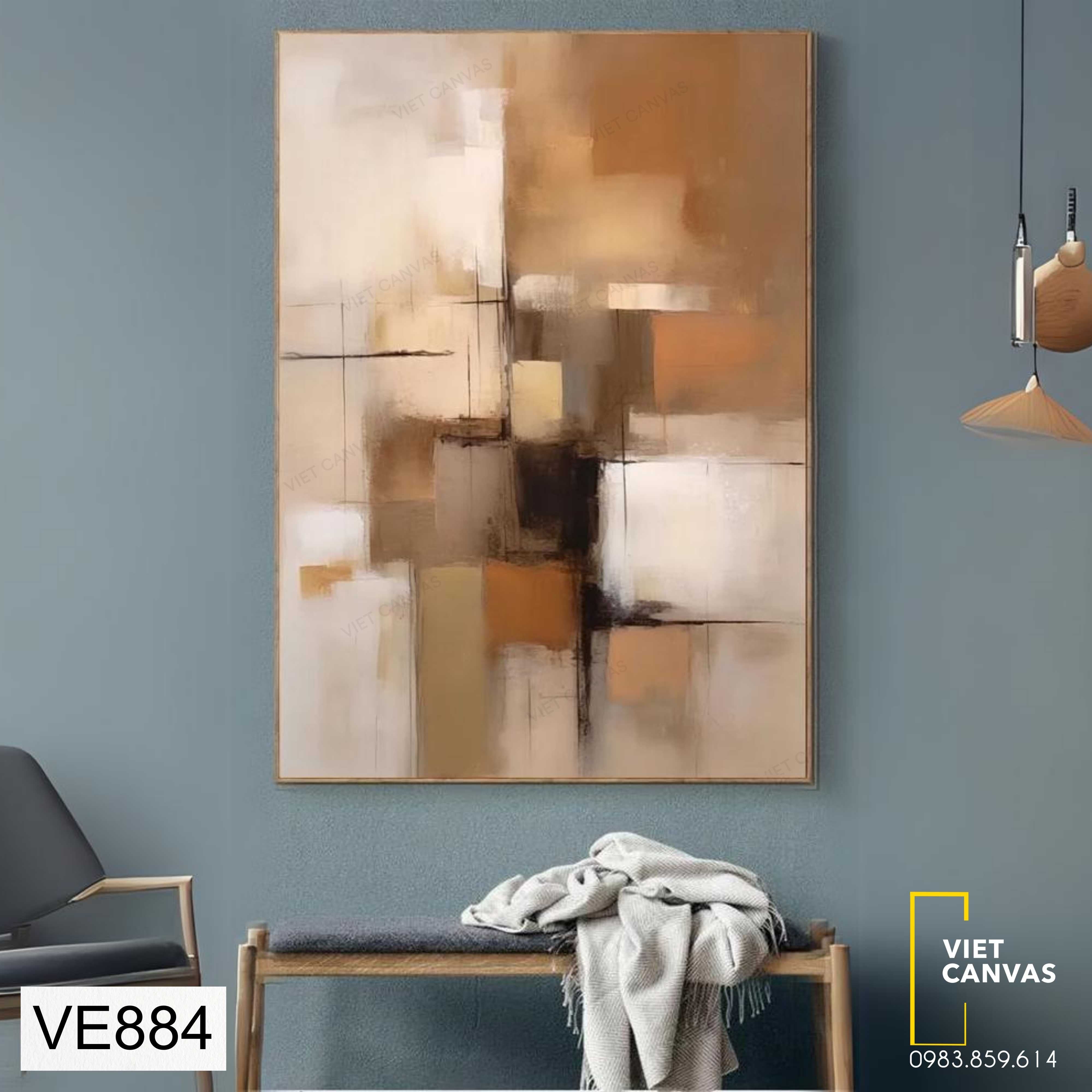 Tranh Trừu Tượng Sắc Nâu - VE884 - Viet Canvas