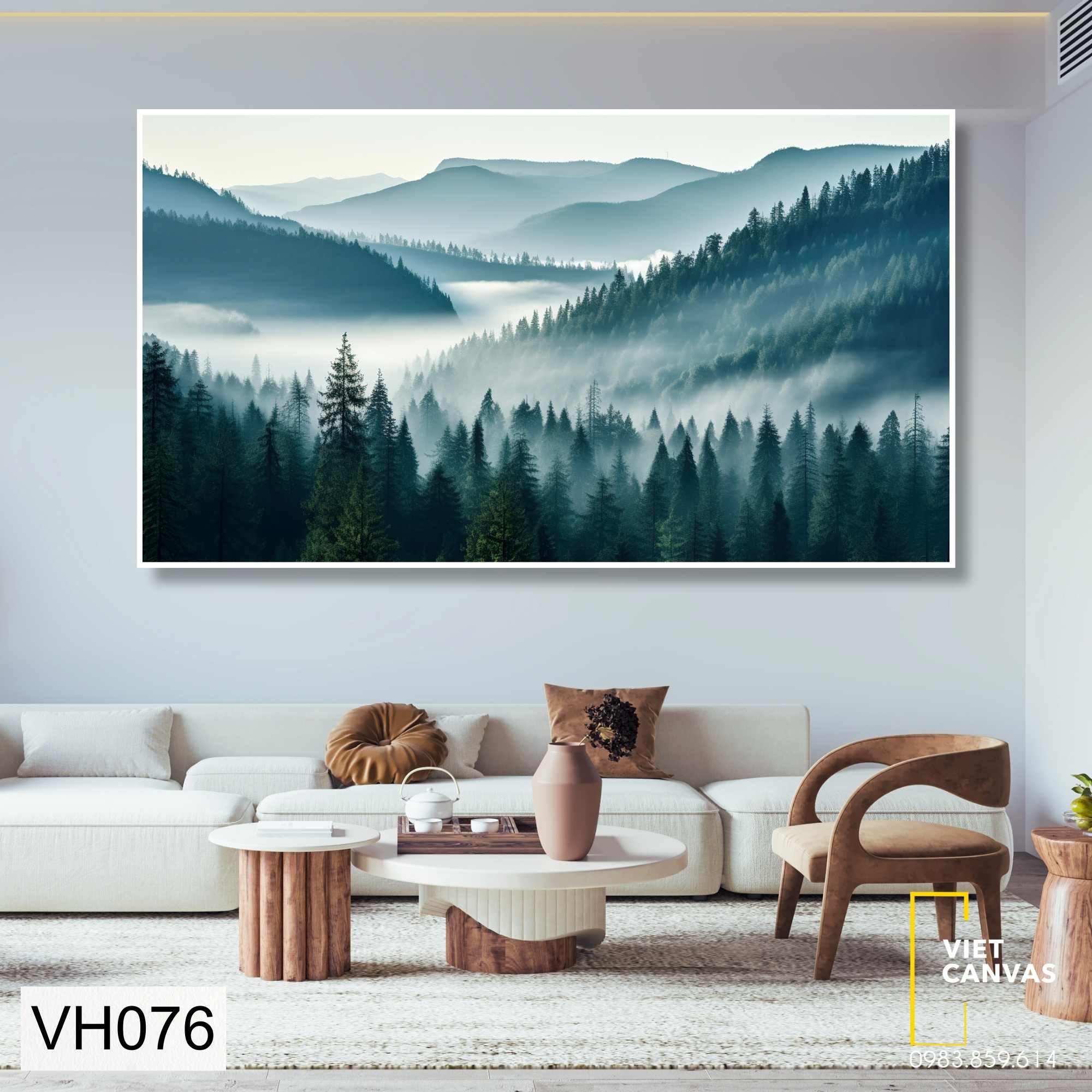 Tranh Đồi Núi Trong Sương - VH076 - Viet Canvas