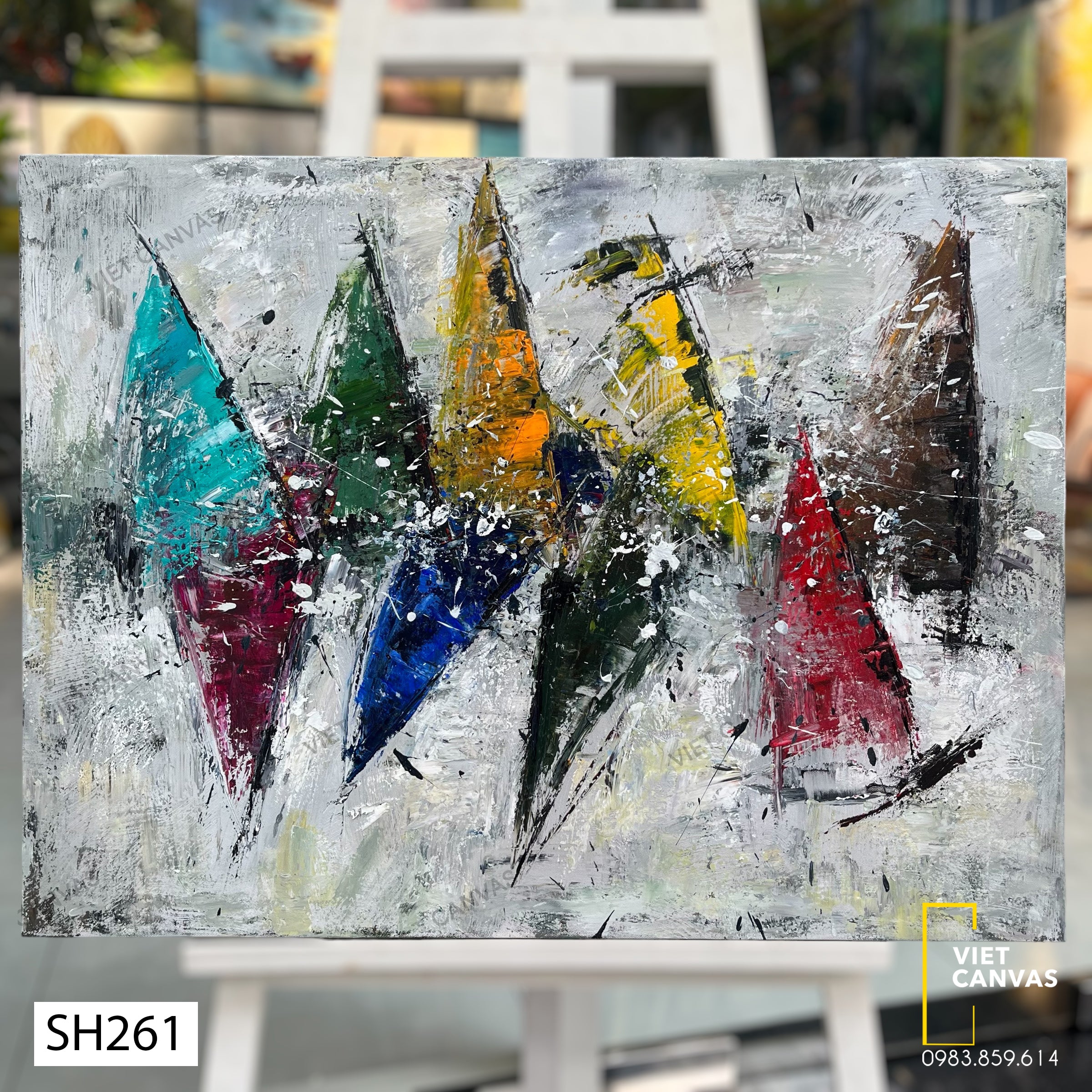 Tranh Sơn Dầu Trừu Tượng Những Vệt Màu - SH261 - Viet Canvas