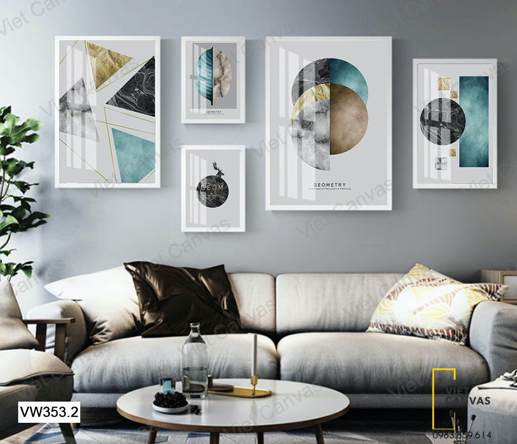 Bộ 5 Tranh Vũ Trụ Và Sắc Màu Đặc Sắc - VW353.2 - Viet Canvas