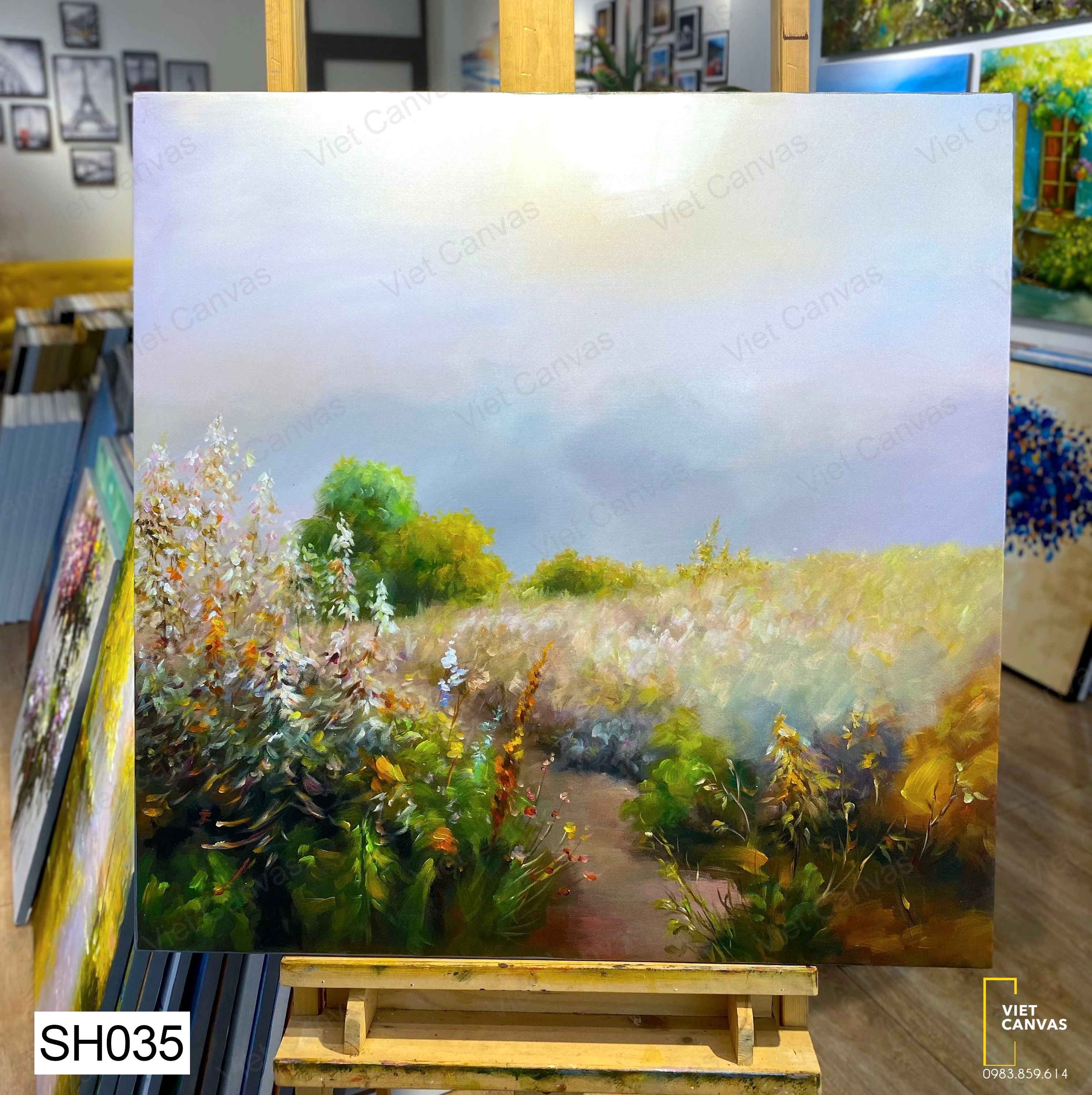Tranh Sơn Dầu Đồi Hoa - SH035 - Viet Canvas