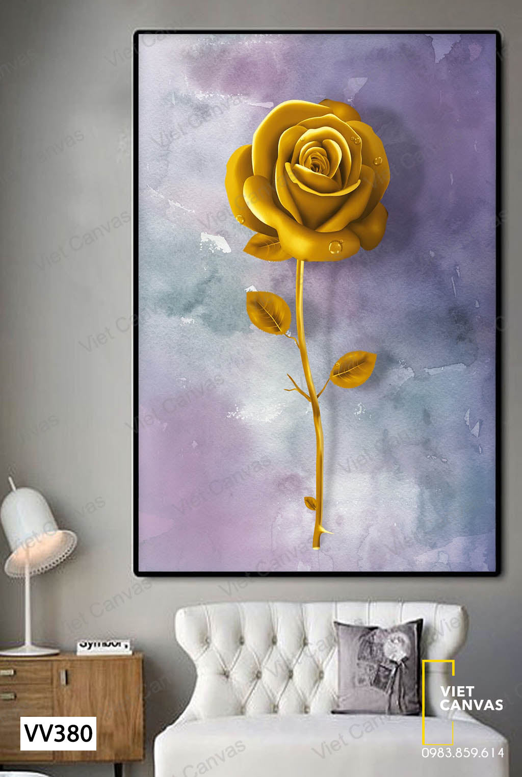 Tranh Cành Hồng Vàng - VV380 - Viet Canvas