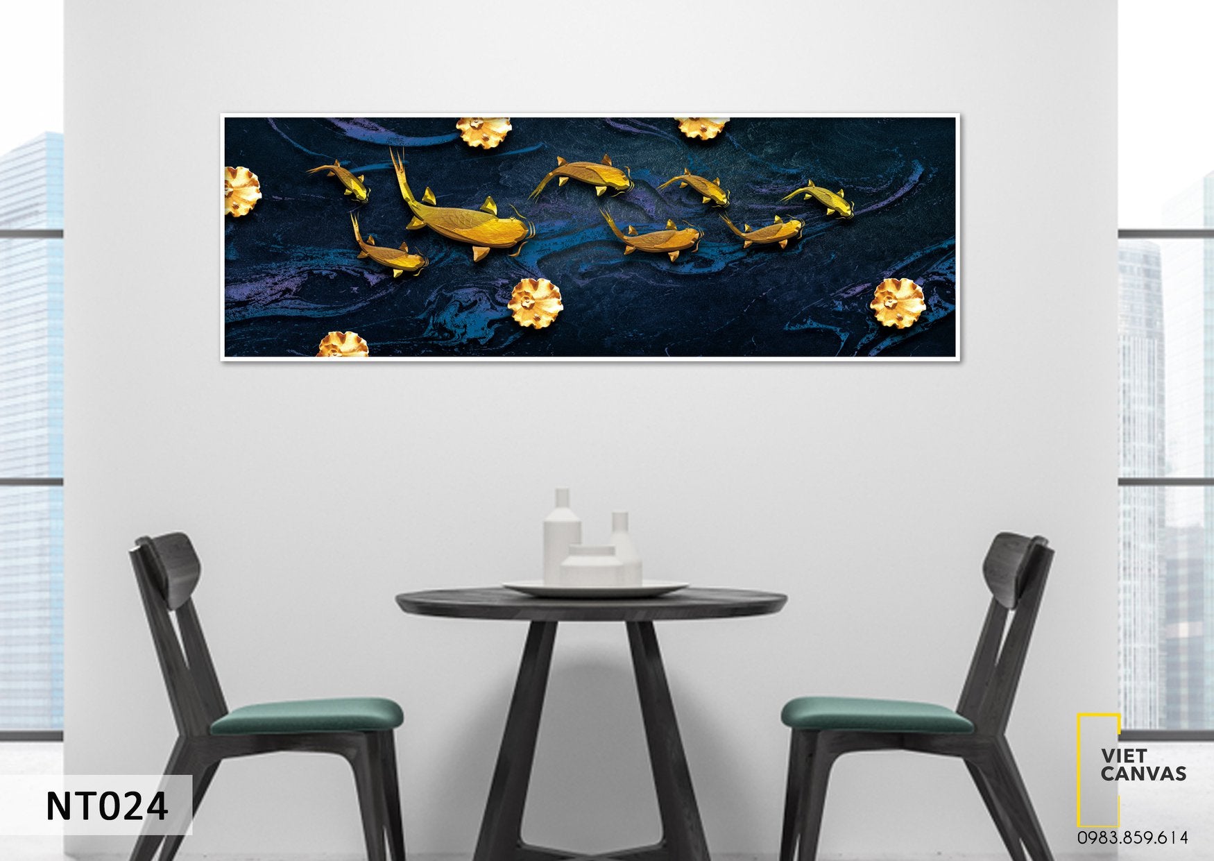 Tranh Đàn Cá Vàng Tung Tăng - NT024 - Viet Canvas