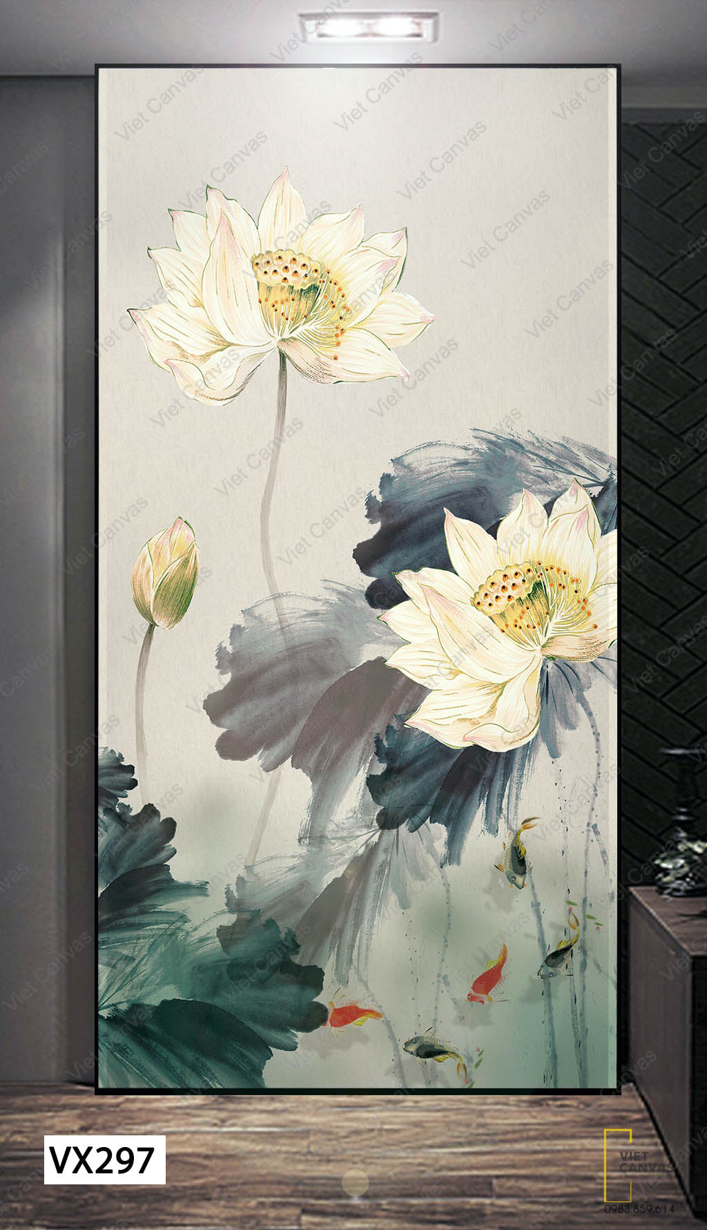 Tranh Đóa Hoa Sen Trắng - VX297 - Viet Canvas