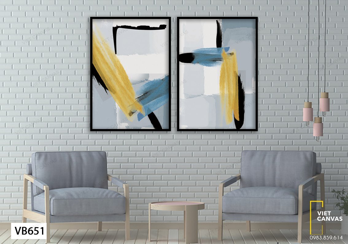 Bộ 2 Tranh Trừu Tượng - VB651 - Viet Canvas