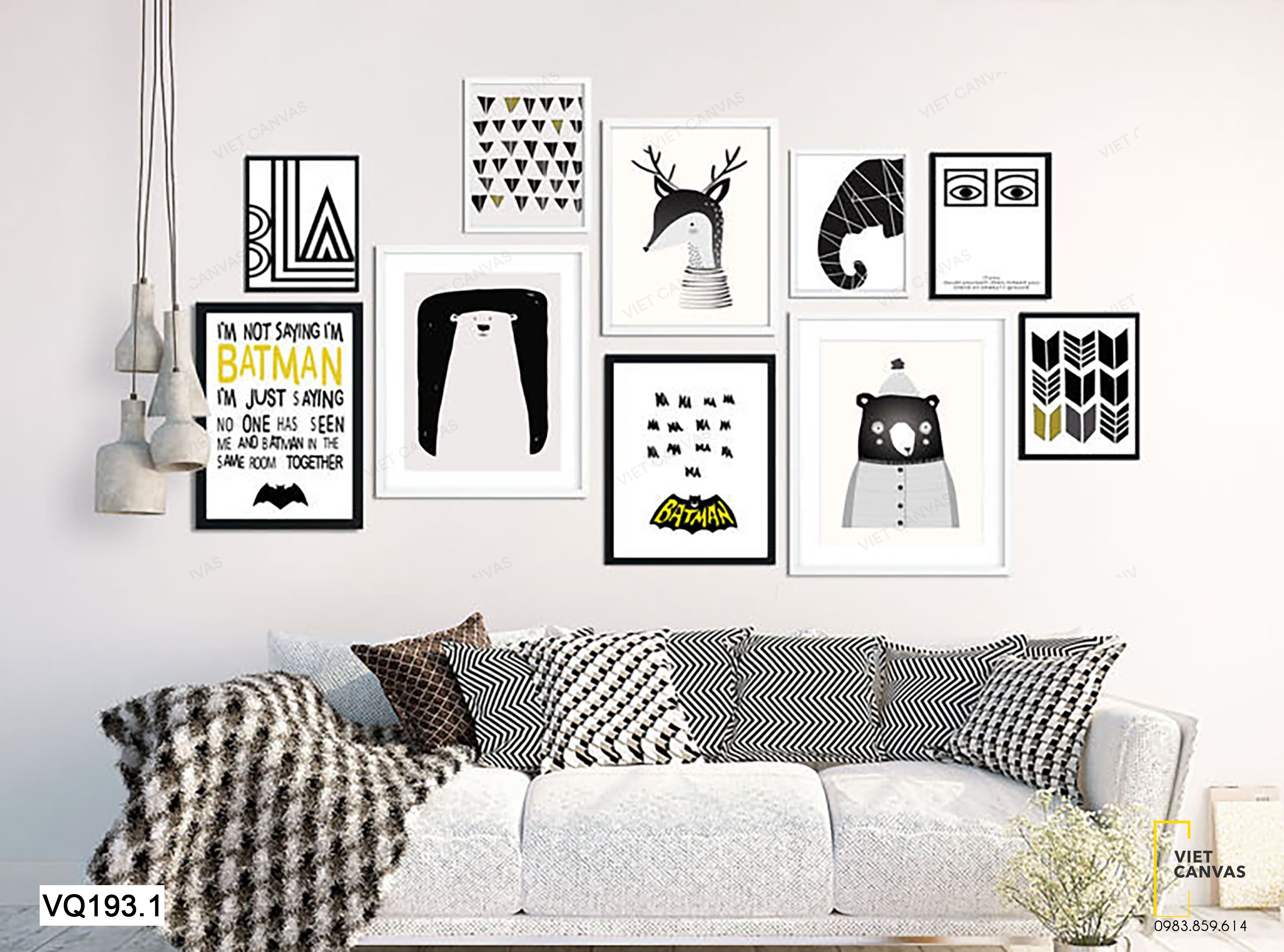 Bộ 10 Tranh Những Con Vật Hoạt Hình Và Quotes - VQ193.1 - Viet Canvas