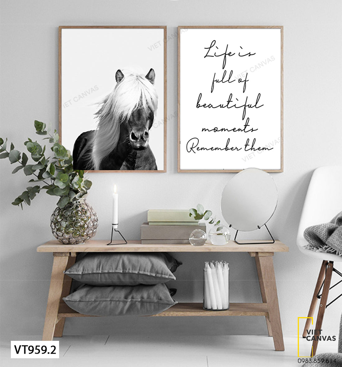 Bộ 2 Tranh Chú Ngựa Và Quotes - VT959.2 - Viet Canvas