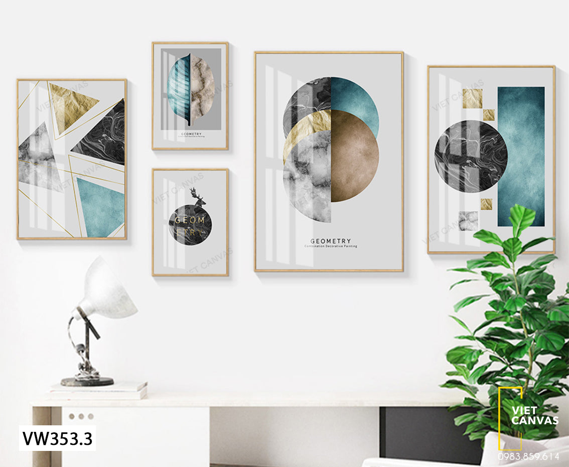 Bộ 5 Tranh Hoa Văn Nghệ Thuật - VW353.3 - Viet Canvas