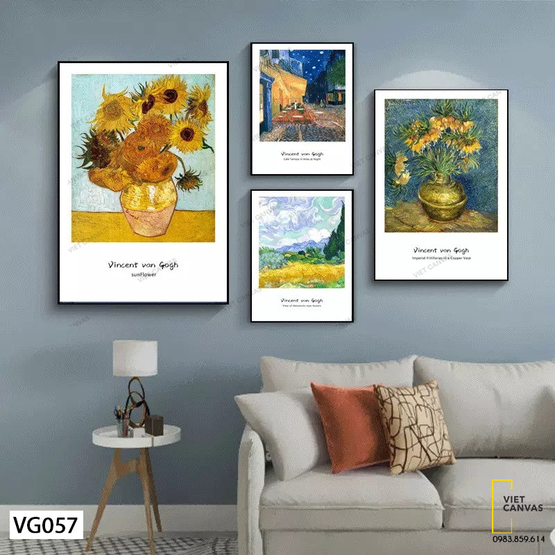 Bộ 4 Tranh Nghệ Thuật Van Gogh - VG057 - Viet Canvas