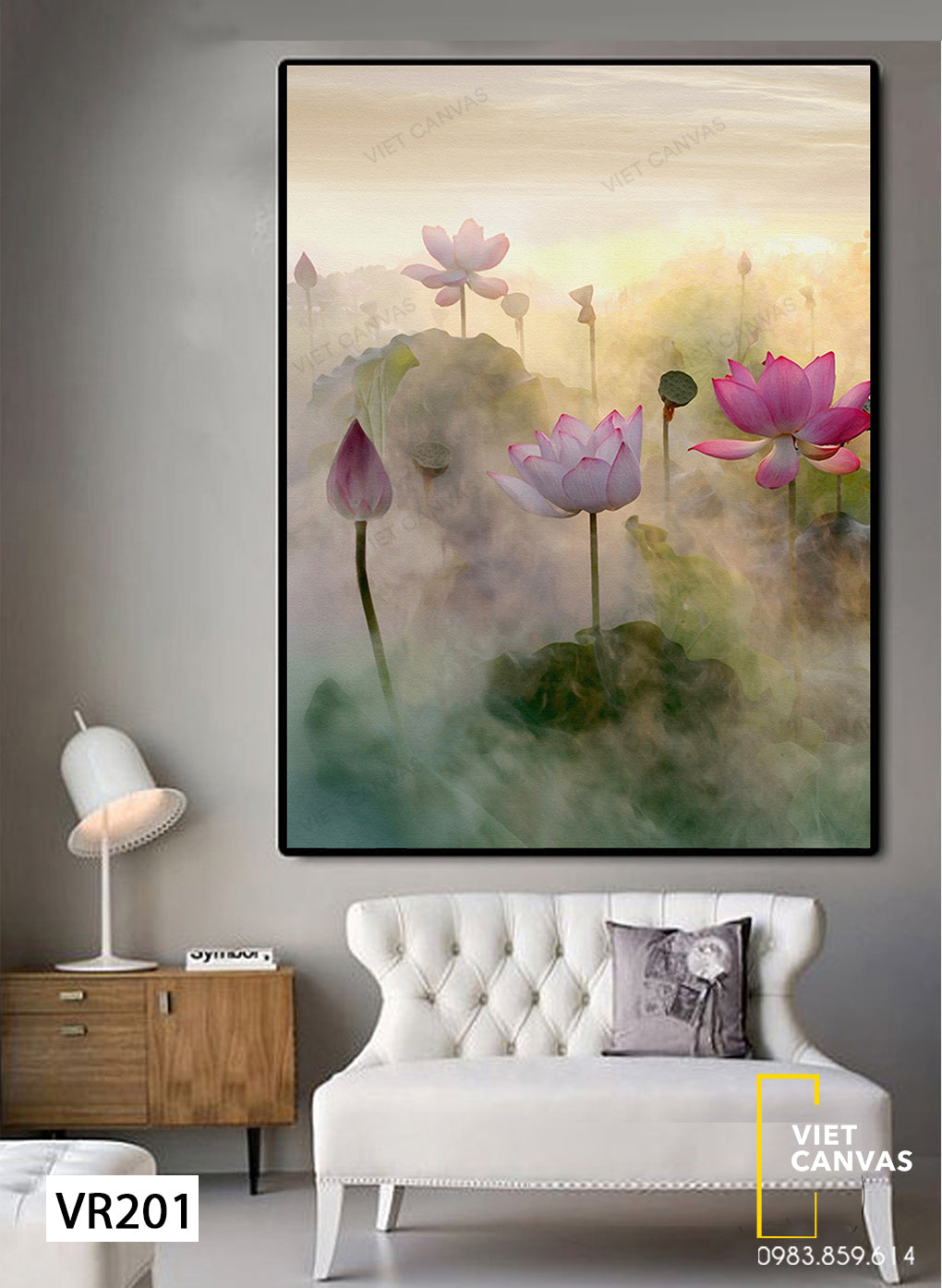 Tranh Đầm Hoa Sen - VR201 - Viet Canvas