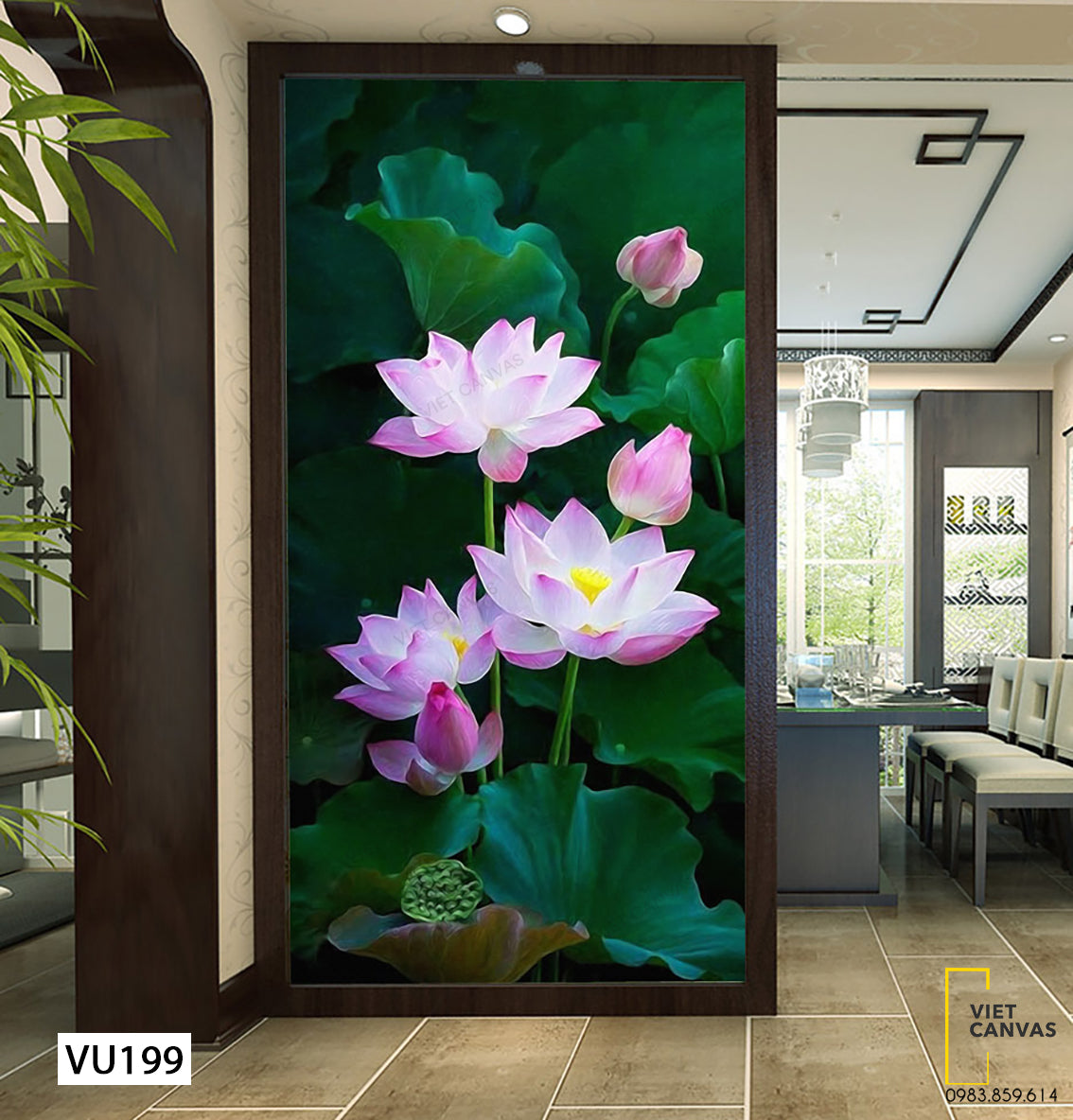 Tranh Hoa Sen - VU199 - Viet Canvas