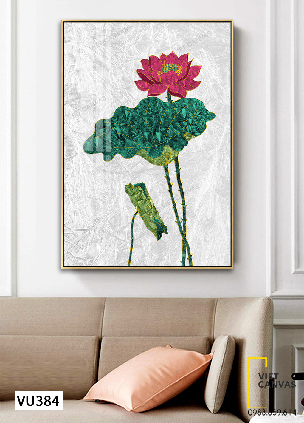 Tranh Hoa Sen - VU384 - Viet Canvas