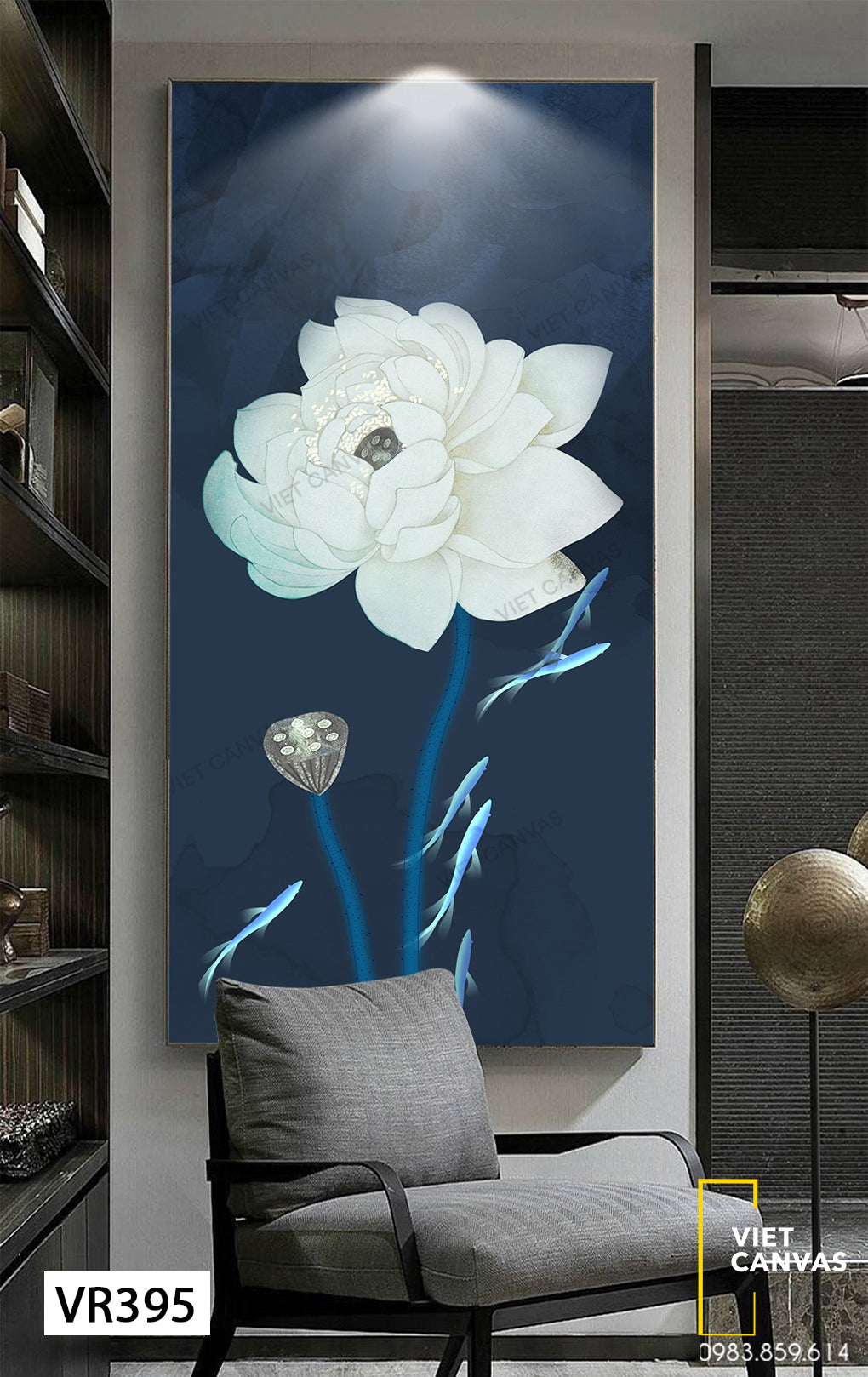 Tranh Hoa Sen Trắng - VR395 - Viet Canvas