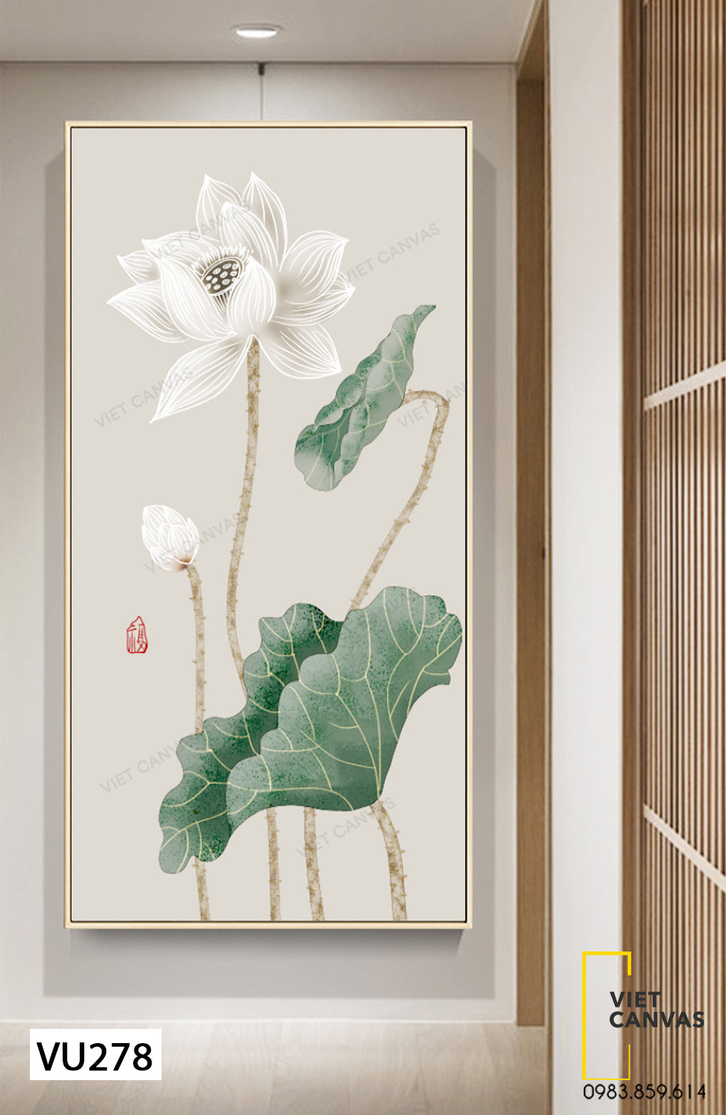 Tranh Hoa Sen Trắng - VU278 - Viet Canvas