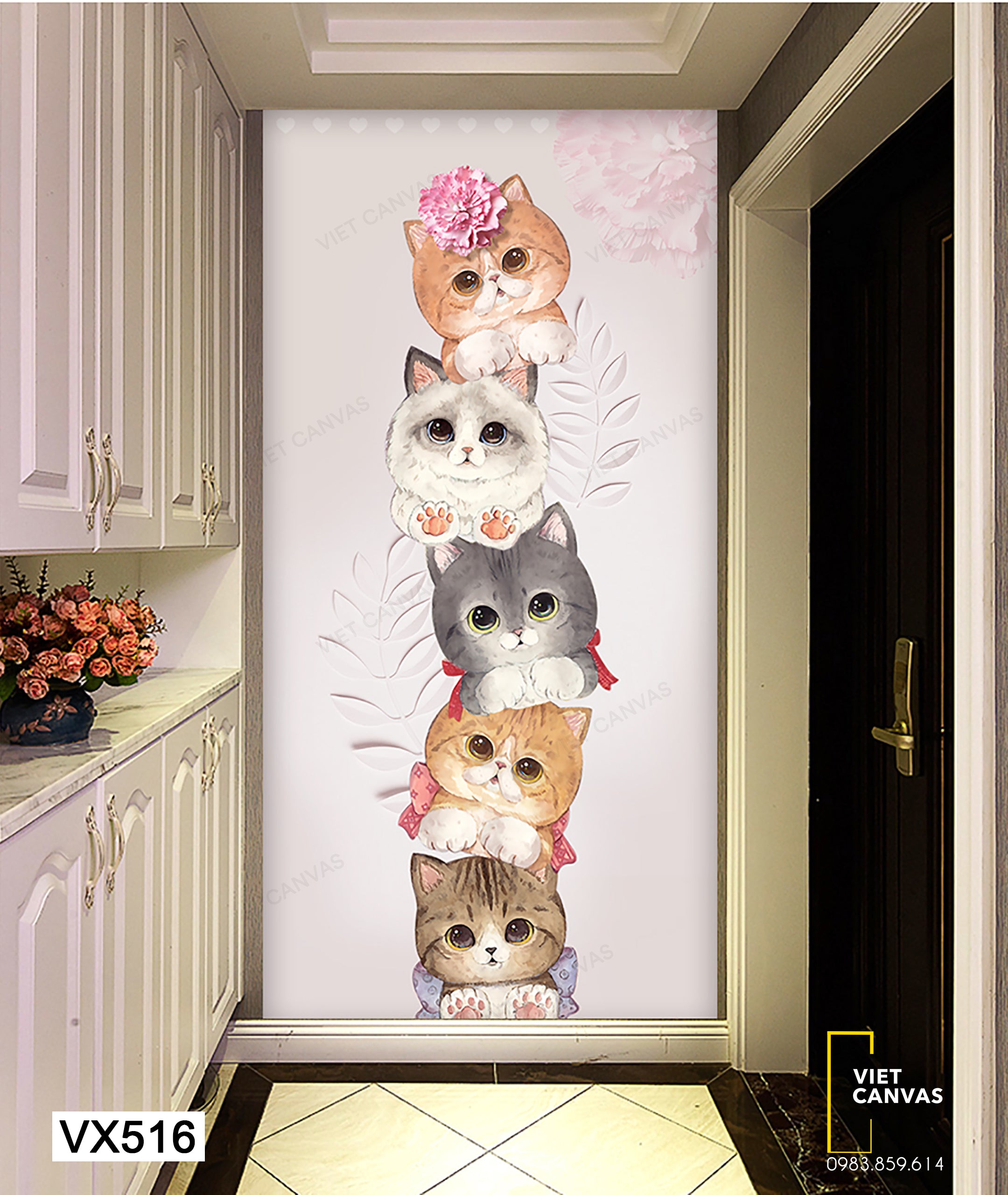 Tranh Những Chú Mèo Đáng Yêu - VX516 - Viet Canvas
