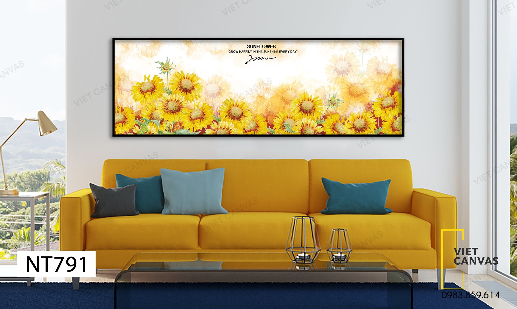 Tranh Đồi Hoa Mặt Trời - NT791 - Viet Canvas