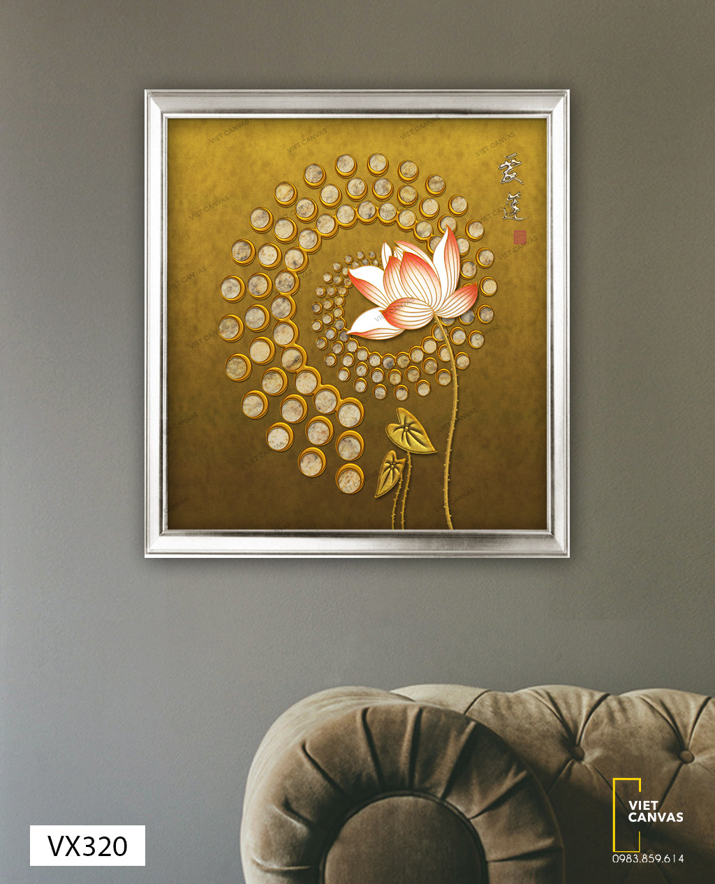 Tranh Hoa Sen - VX320 - Viet Canvas