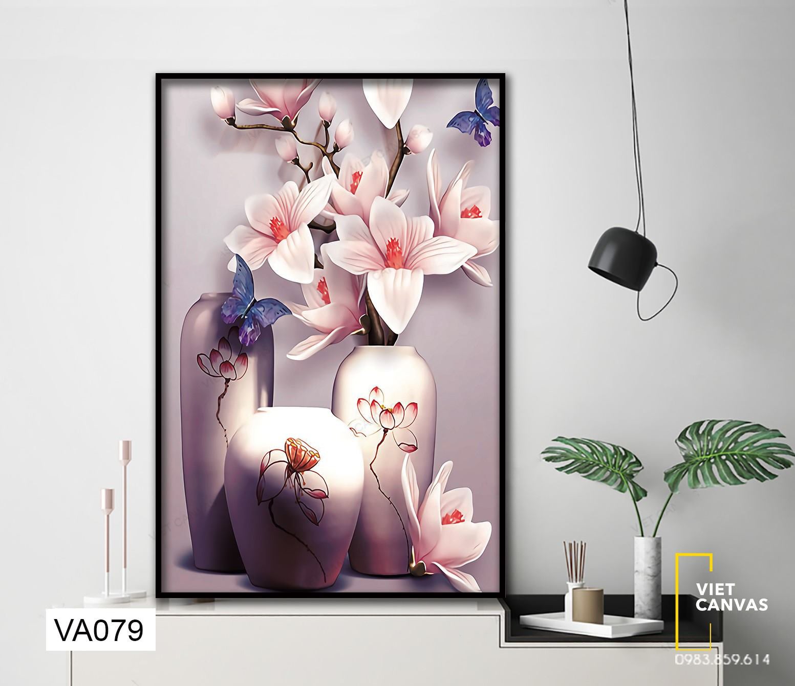Tranh Hoa Thơm Bướm Bay - VA079 - Viet Canvas