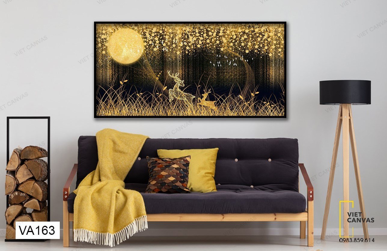 Tranh Hươu Dưới Ánh Trăng - VA163 - Viet Canvas
